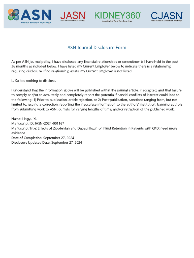 Fillable Online Asn Journal Disclosure Form Fax Email Print - pdfFiller