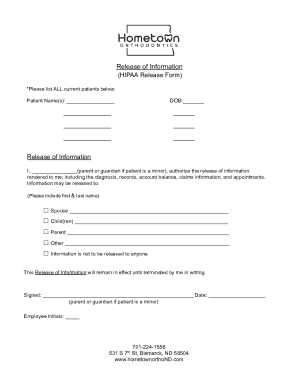 Fillable Online Hipaa Release of Information Form Fax Email Print - pdfFiller