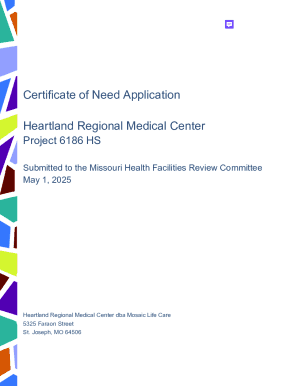 Fillable Online Certificate of Need Application Fax Email Print - pdfFiller