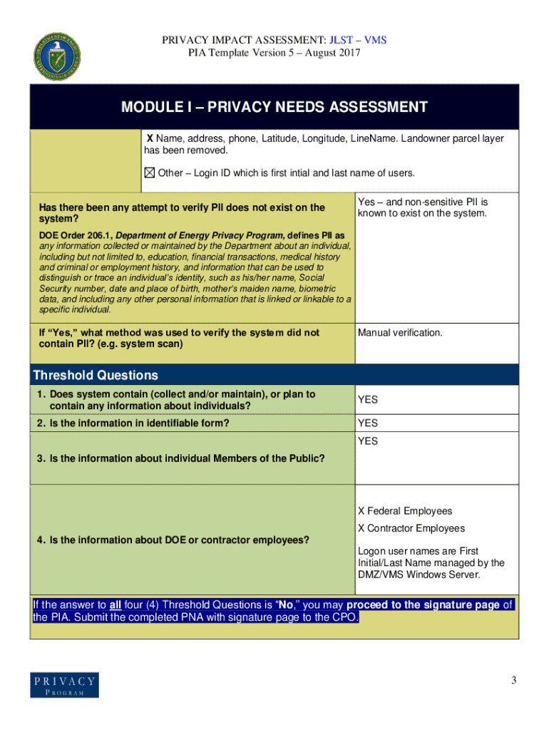 Fillable Online Privacy Impact Assessment (pia) for Vegetation ...