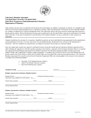 Fillable Online Laboratory Rotation Agreement Fax Email Print - pdfFiller