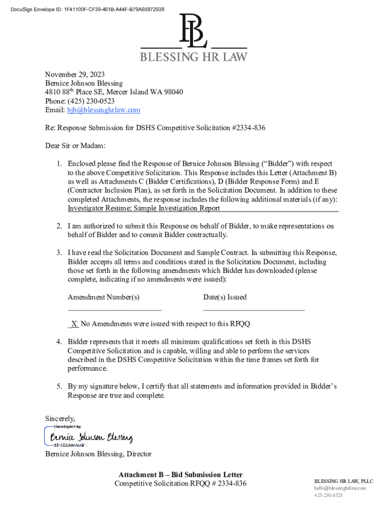 Fillable Online Response Submission Letter Fax Email Print - pdfFiller