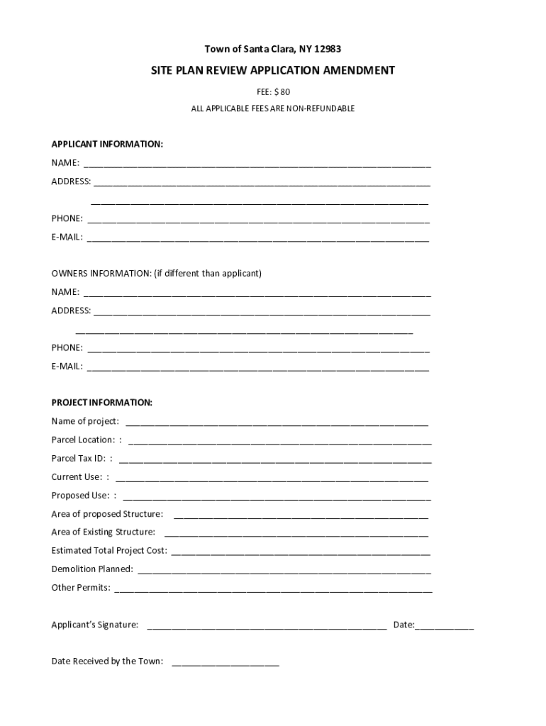 Fillable Online Site Plan Review Application Amendment Fax Email Print ...