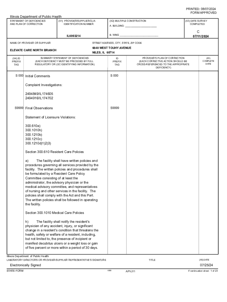 Fillable Online Illinois Department of Public Health - Statement of ...