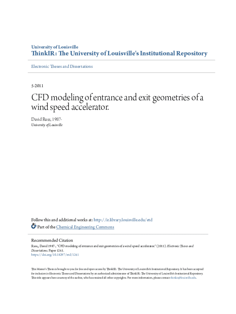 Fillable Online Cfd Modeling of Entrance and Exit Geometries of a Wind Speed Accelerator Fax ...