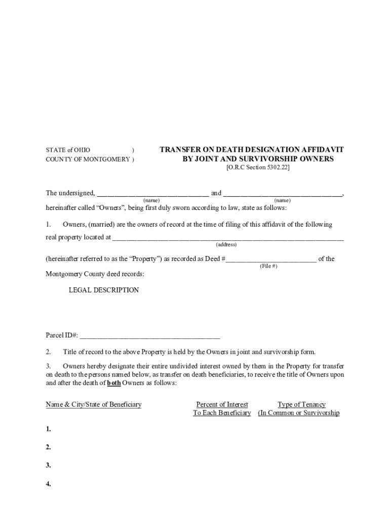 Fillable Online Transfer on Death Designation Affidavit Fax Email Print ...