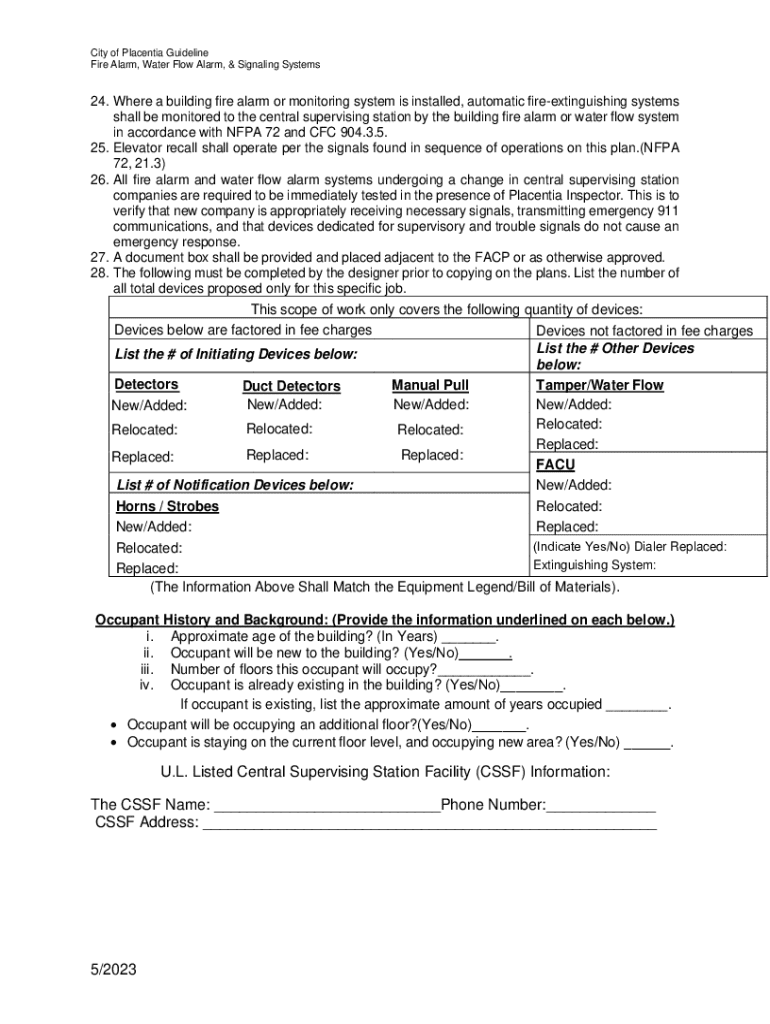 Fillable Online Fire Alarm, Water Flow Alarm, & Signaling Systems ...