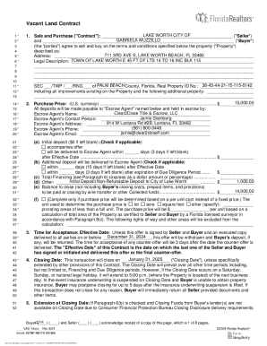 Fillable Online Vacant Land Purchase Agreement Fax Email Print - pdfFiller