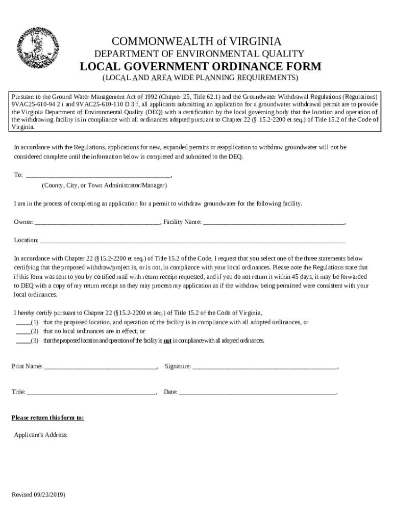 Local Government Ordinance Doc Template | pdfFiller