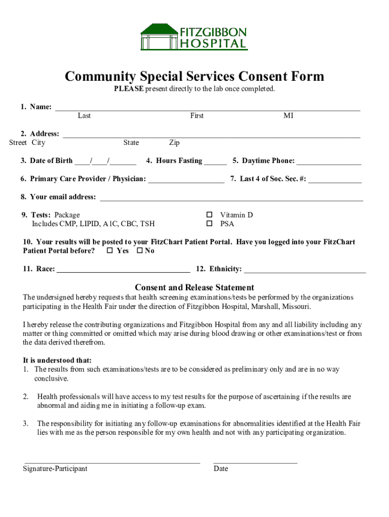 Fillable Online Community Special Services Consent Form Fax Email Print ...