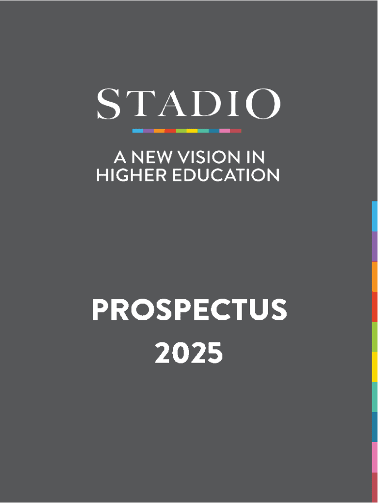Fillable Online Stadio University Prospectus 2025 Fax Email Print ...