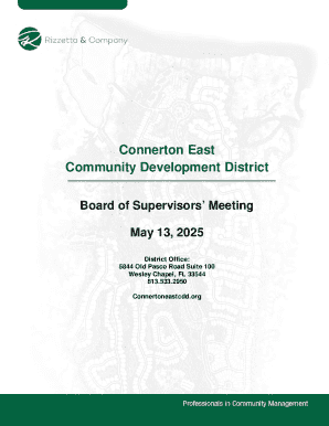 Fillable Online Connerton East Community Development District Board ...