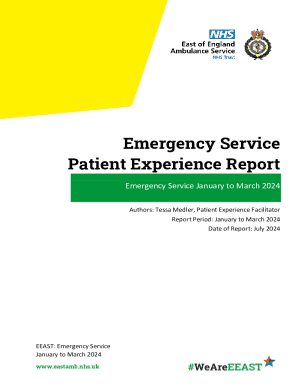 Fillable Online Emergency Service Patient Experience Report January to ...