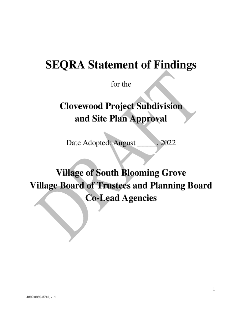 Fillable Online Seqra Statement of Findings Fax Email Print - pdfFiller