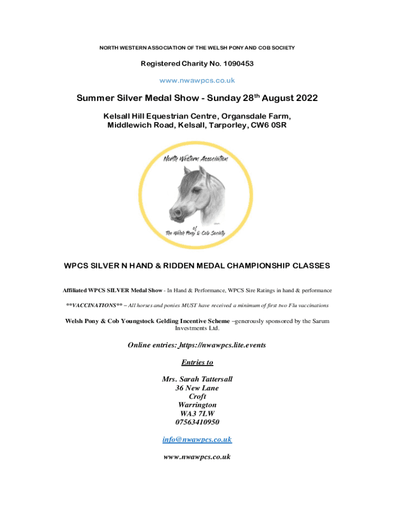 Fillable Online Summer Silver Medal Show Entry Fax Email Print - pdfFiller