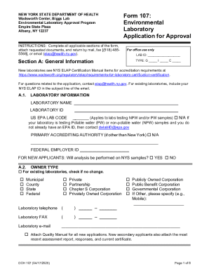 Fillable Online Environmental Laboratory Application for Approval Fax ...