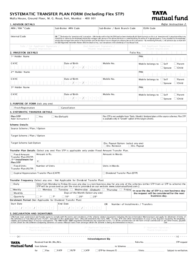 Fillable Online Systematic Transfer Plan Application Fax Email Print ...