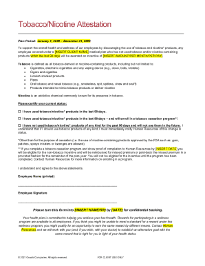 Fillable Online Tobacco/nicotine Attestation Form Fax Email Print ...