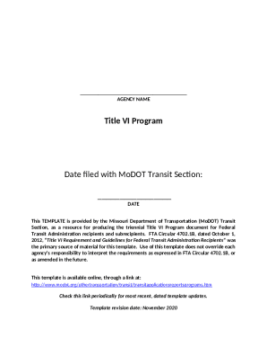 Title Vi Program Document Doc Template | pdfFiller
