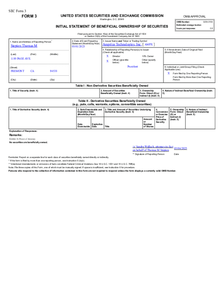 Fillable Online Initial Statement of Beneficial Ownership of Securities ...