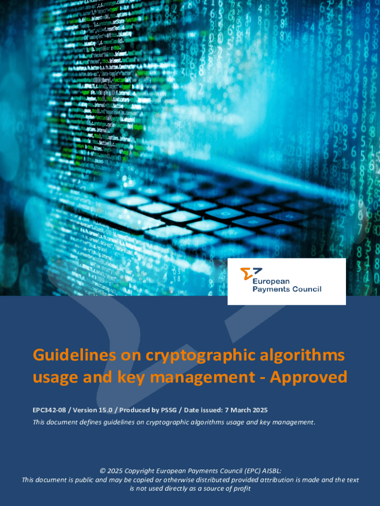 Fillable Online Guidelines on Cryptographic Algorithms Usage and Key Management Fax Email Print ...