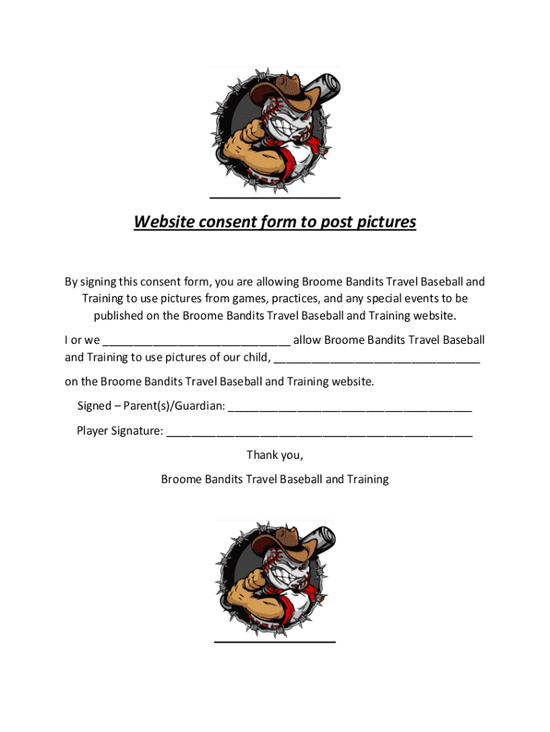 Fillable Online Website Consent for Photo Publication Fax Email Print ...