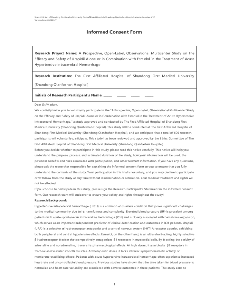Fillable Online Informed Consent for Clinical Research Study Fax Email Print - pdfFiller