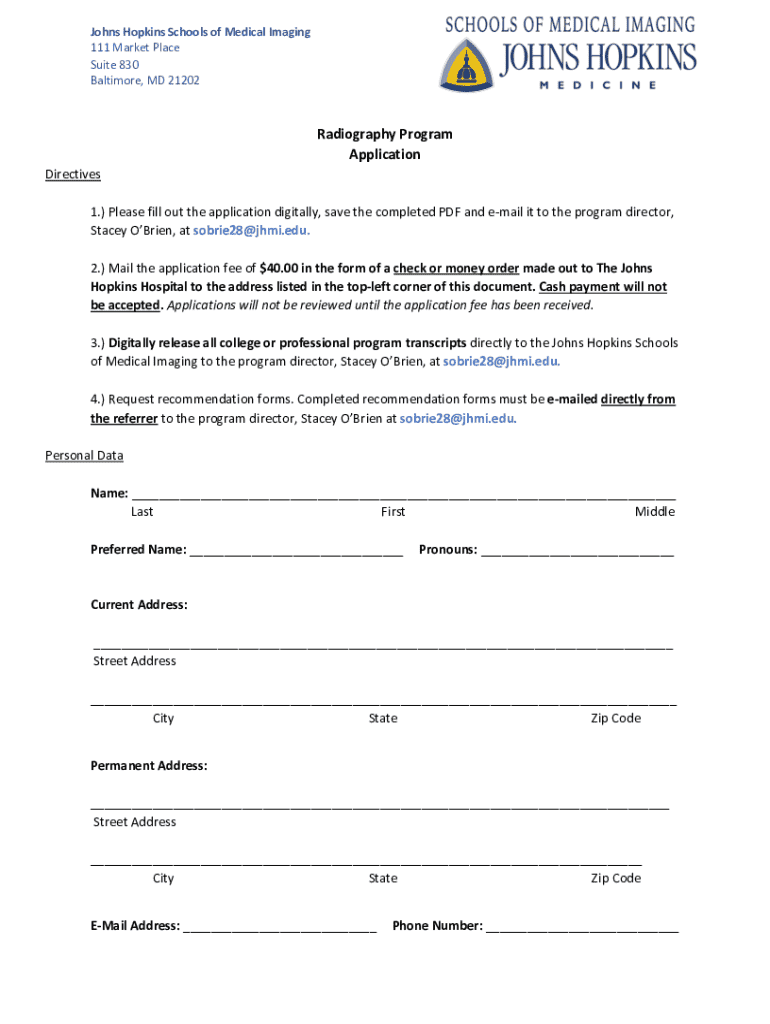 Fillable Online Radiography Program Application Fax Email Print - pdfFiller
