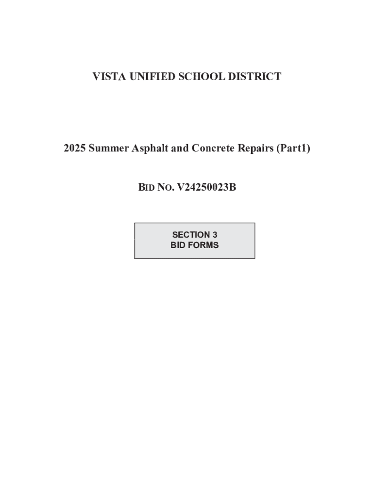Fillable Online Bid Form and Proposal for Asphalt and Concrete Repairs ...