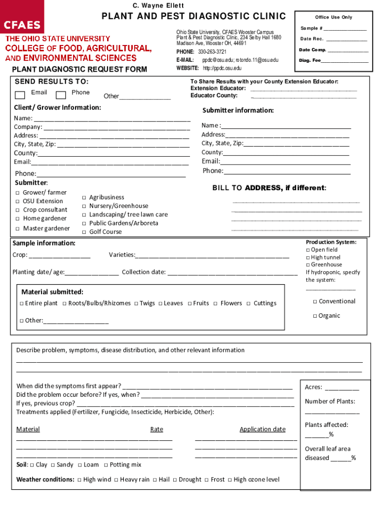 Fillable Online Plant Diagnostic Request Form Fax Email Print - pdfFiller