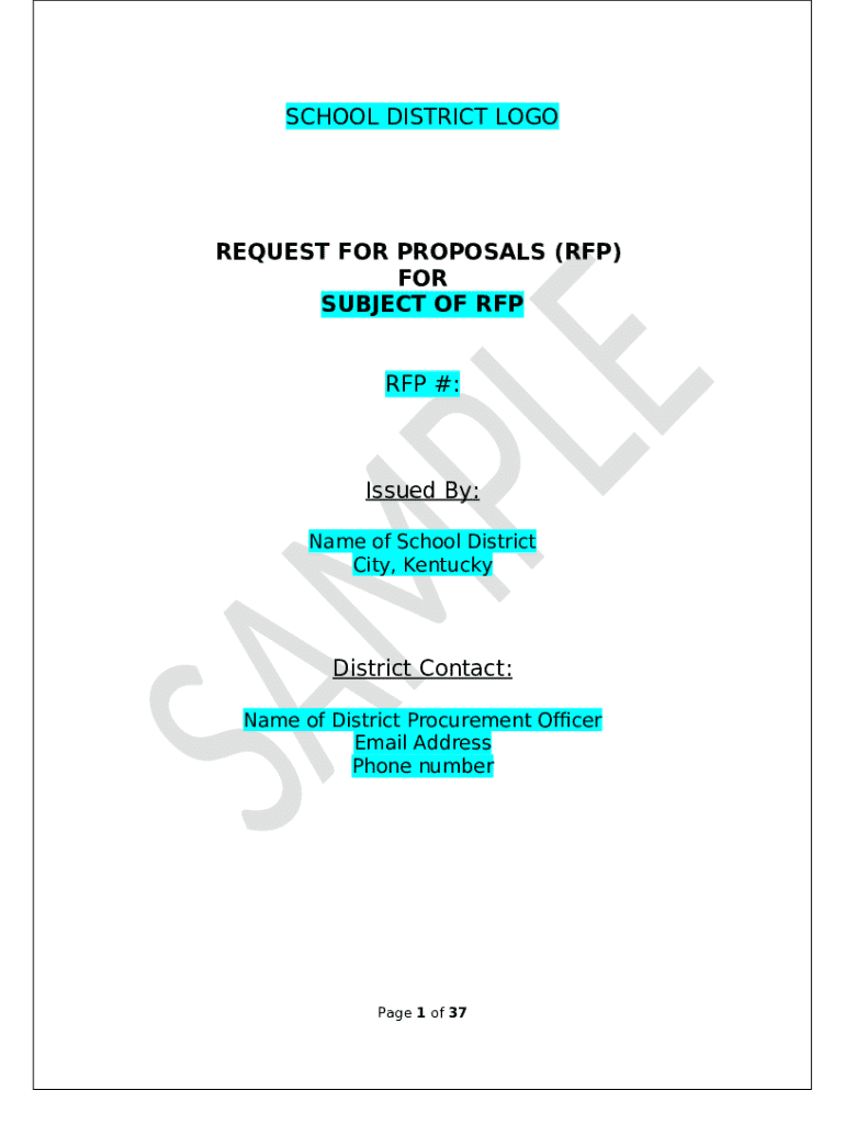 Request for Proposals (rfp) for Subject of Rfp Doc Template | pdfFiller