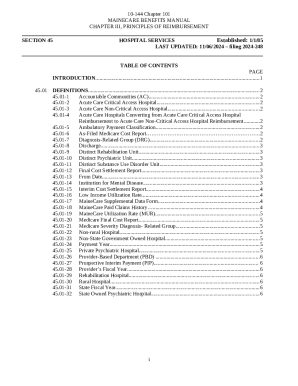 Mainecare Hospital Reimbursement Guidelines Doc Template | pdfFiller