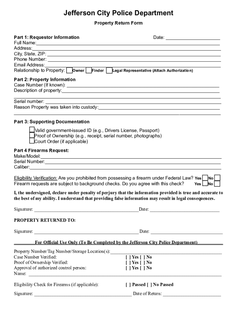 Fillable Online Property Return Form Fax Email Print - pdfFiller