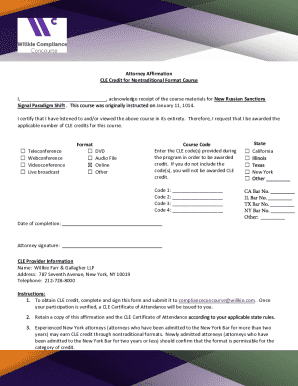 Fillable Online Cle Credit for Nontraditional Format Course Fax Email ...