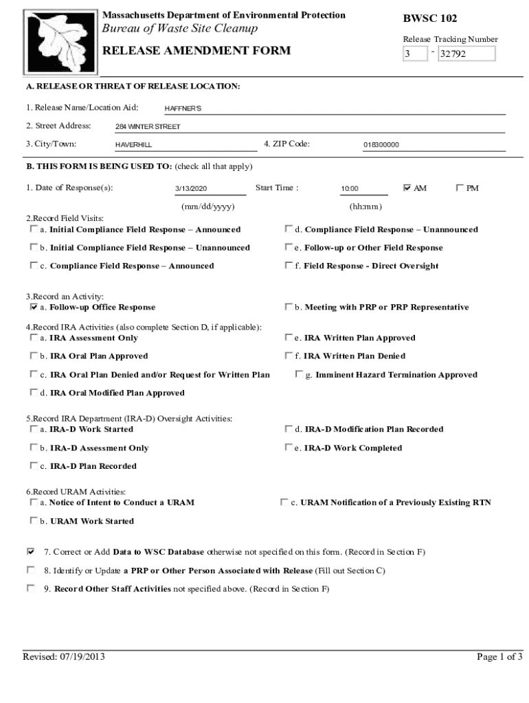 Fillable Online Release Amendment Form Fax Email Print - pdfFiller