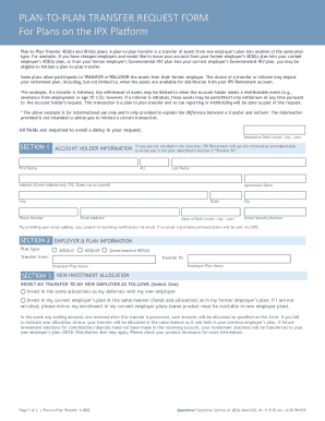 Fillable Online Plan-to-plan Transfer Request Fax Email Print - pdfFiller