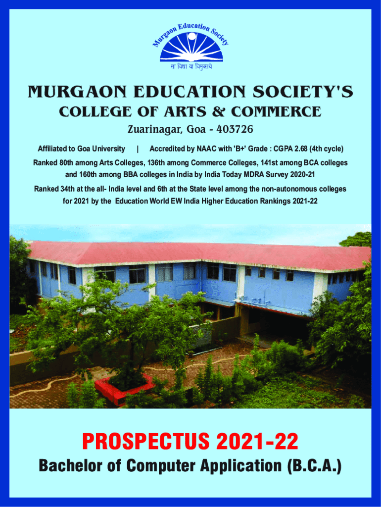 Fillable Online M.e.s. College of Arts & Commerce Prospectus Fax Email ...