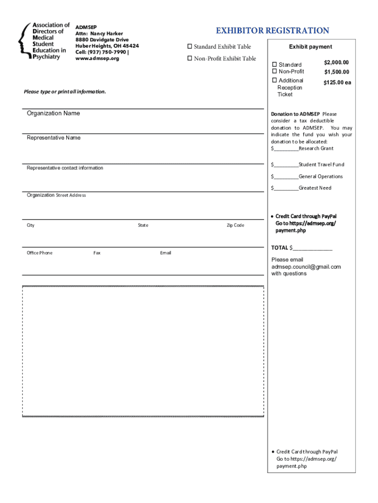 Fillable Online Exhibitor Registration Fax Email Print - pdfFiller