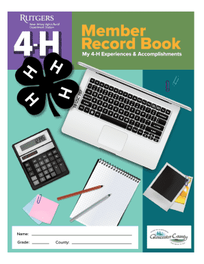 Fillable Online 4-h Member Record Book Fax Email Print - pdfFiller