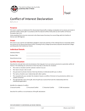 Fillable Online Conflict of Interest Declaration Fax Email Print ...
