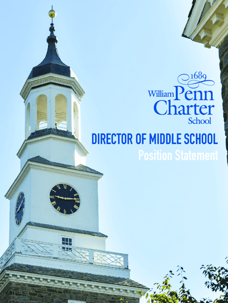 Fillable Online Director of Middle School Position Statement Fax Email ...