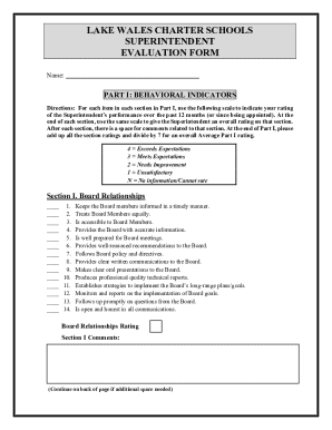 Fillable Online Superintendent Evaluation Form Fax Email Print - pdfFiller