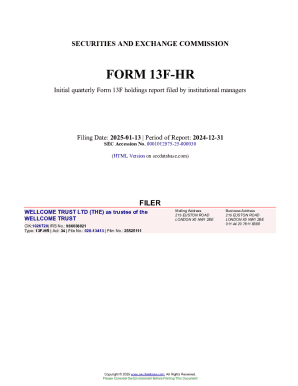 Fillable Online Initial Quarterly Form 13f Holdings Report Fax Email ...