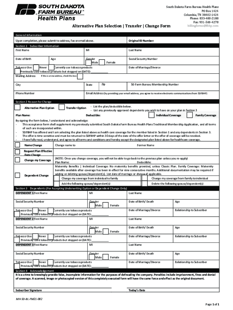 Fillable Online Alternative Plan Selection Form Fax Email Print - pdfFiller