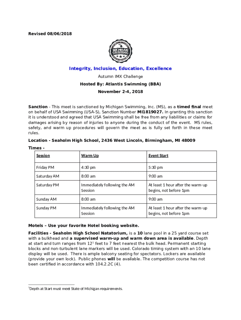 Autumn Imx Challenge Meet Ination Doc Template | pdfFiller