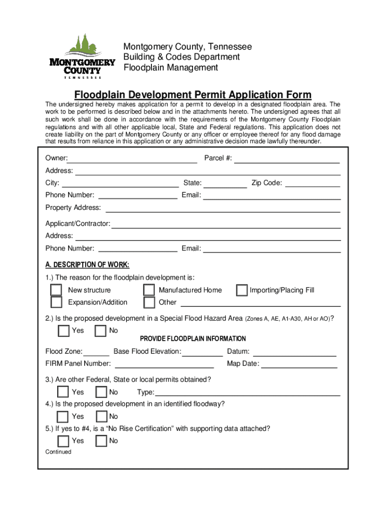 Fillable Online Floodplain Development Permit Application Fax Email ...