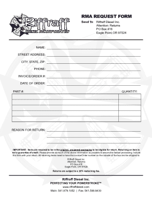 Fillable Online Rma Request Form Fax Email Print - pdfFiller