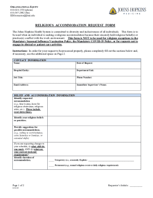 Fillable Online Religious Accommodation Request Form Fax Email Print ...