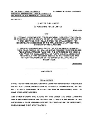 Fillable Online High Court Summary Judgment Order Fax Email Print ...