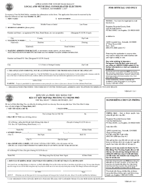 Fillable Online Vote by Mail Ballot Application Fax Email Print - pdfFiller